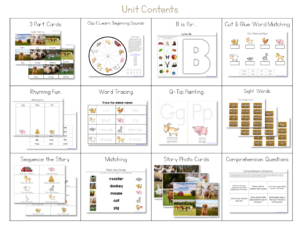 Big Red Barn Farm Kindergarten Literature Unit - 1+1+1=1