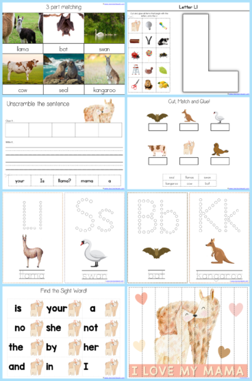 Is Your Mama a Llama - Kindergarten Literature Unit - 1+1+1=1
