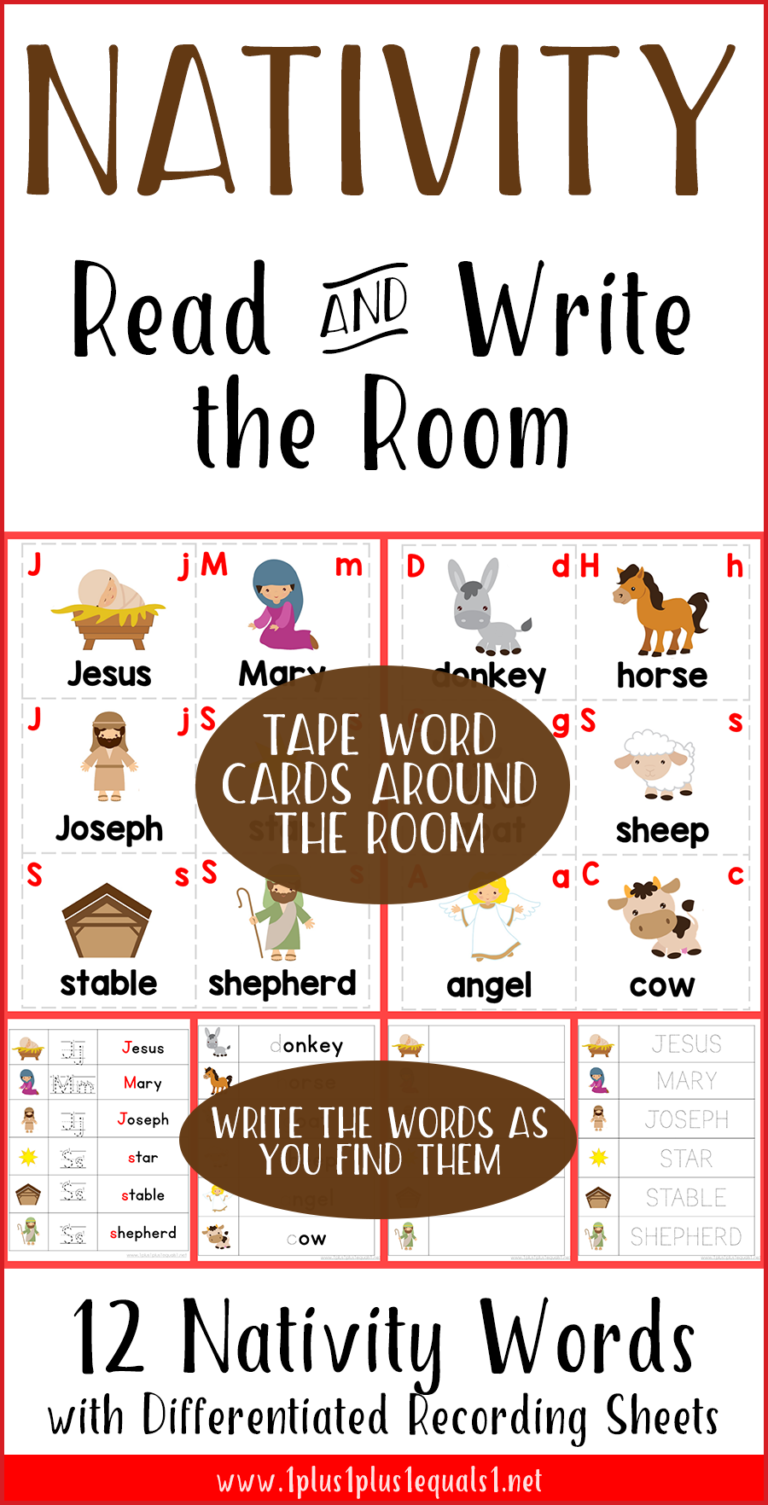 Nativity Read & Write The Room Printables - 1+1+1=1