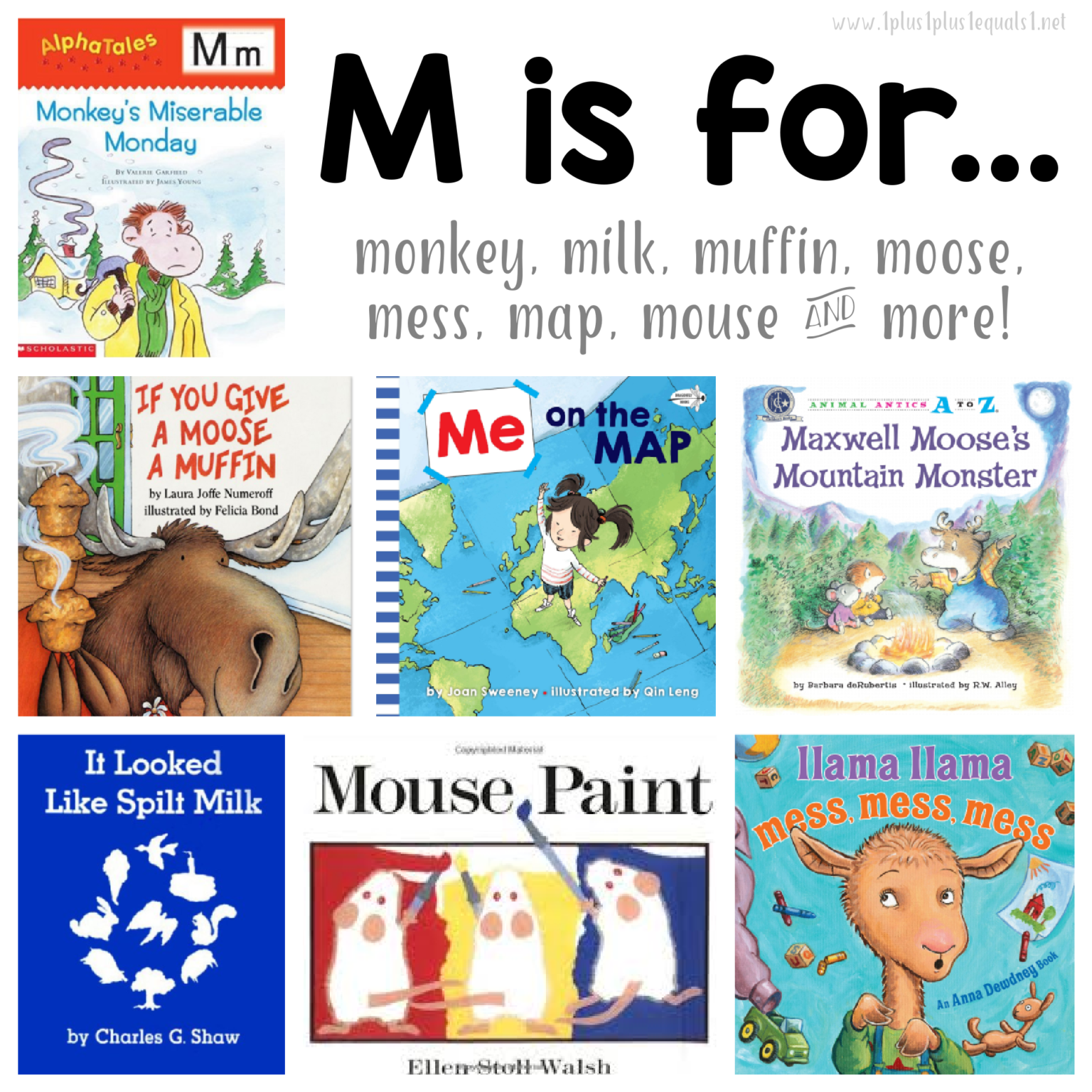 Letter M Printables, Books, & More - 1+1+1=1