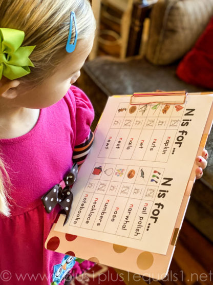 Kindergarten at Home ~ Letter N, Reading, Math, & More! - 1+1+1=1