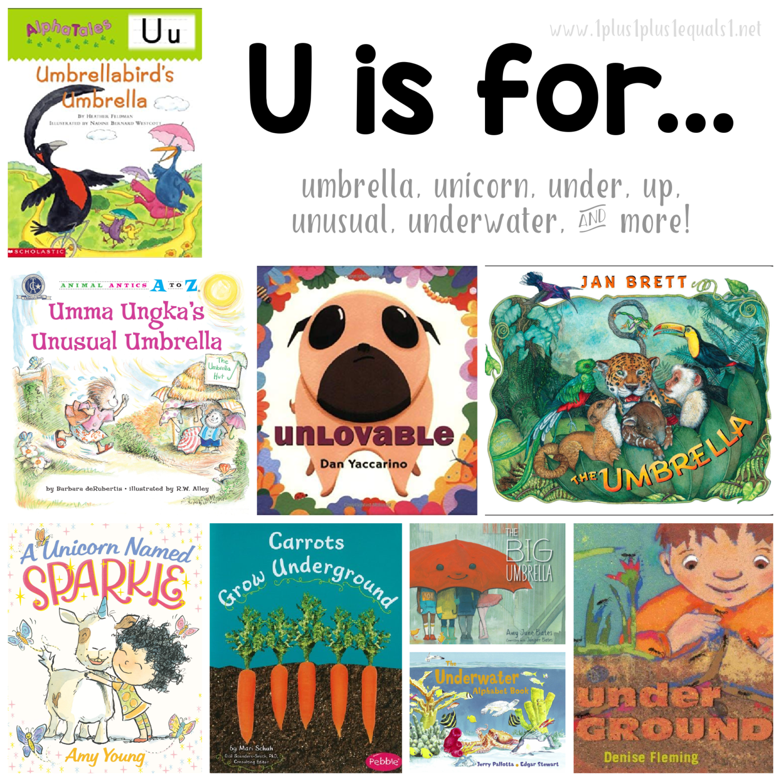 Letter U Printables, Books, & More - 1+1+1=1
