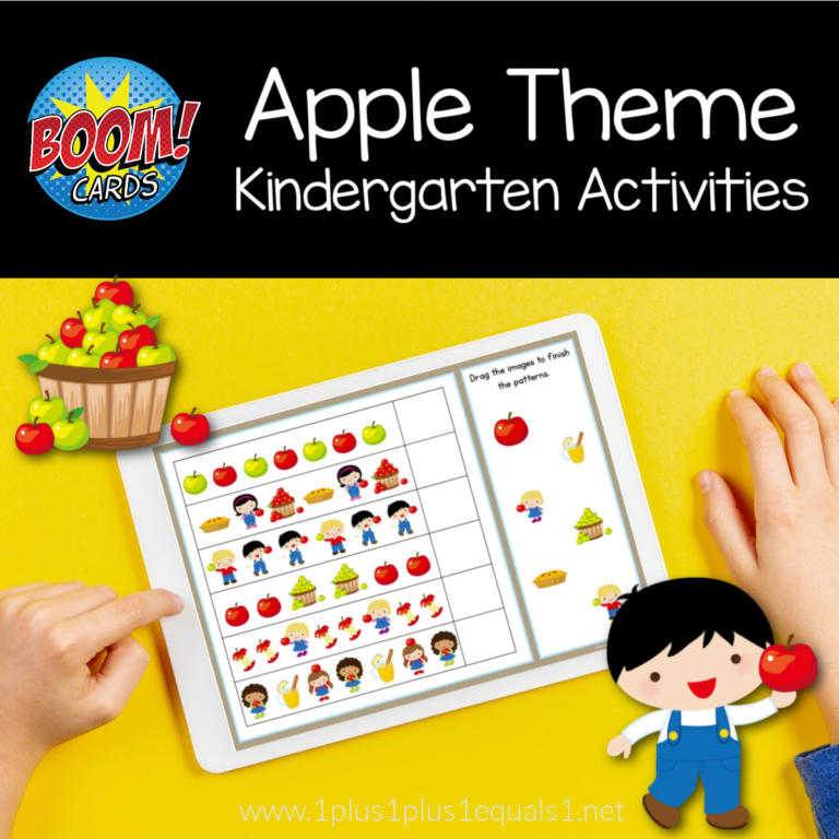 Apple Theme Kindergarten Printables - 1+1+1=1