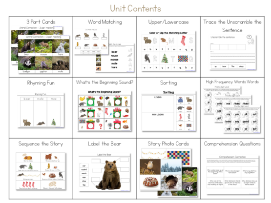 Bear Stays Up for Christmas Kindergarten Literature Unit - 1+1+1=1