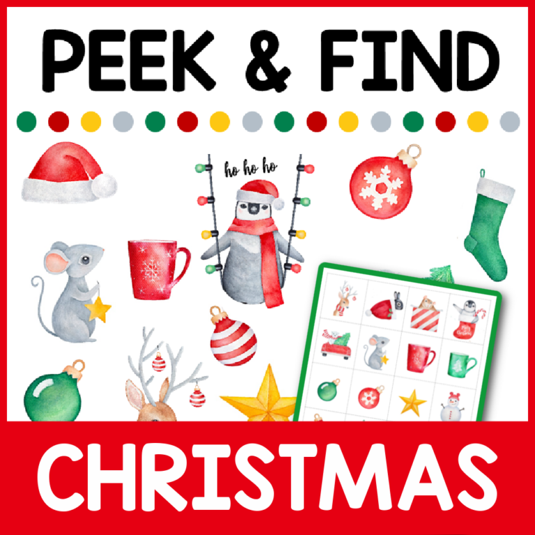 Peek & Find ~ Free Christmas Printable Game for Kids - 1+1+1=1