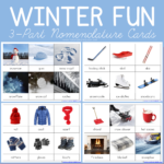Montessori Nomenclature - Winter 3 Part Cards for winter word work and ...