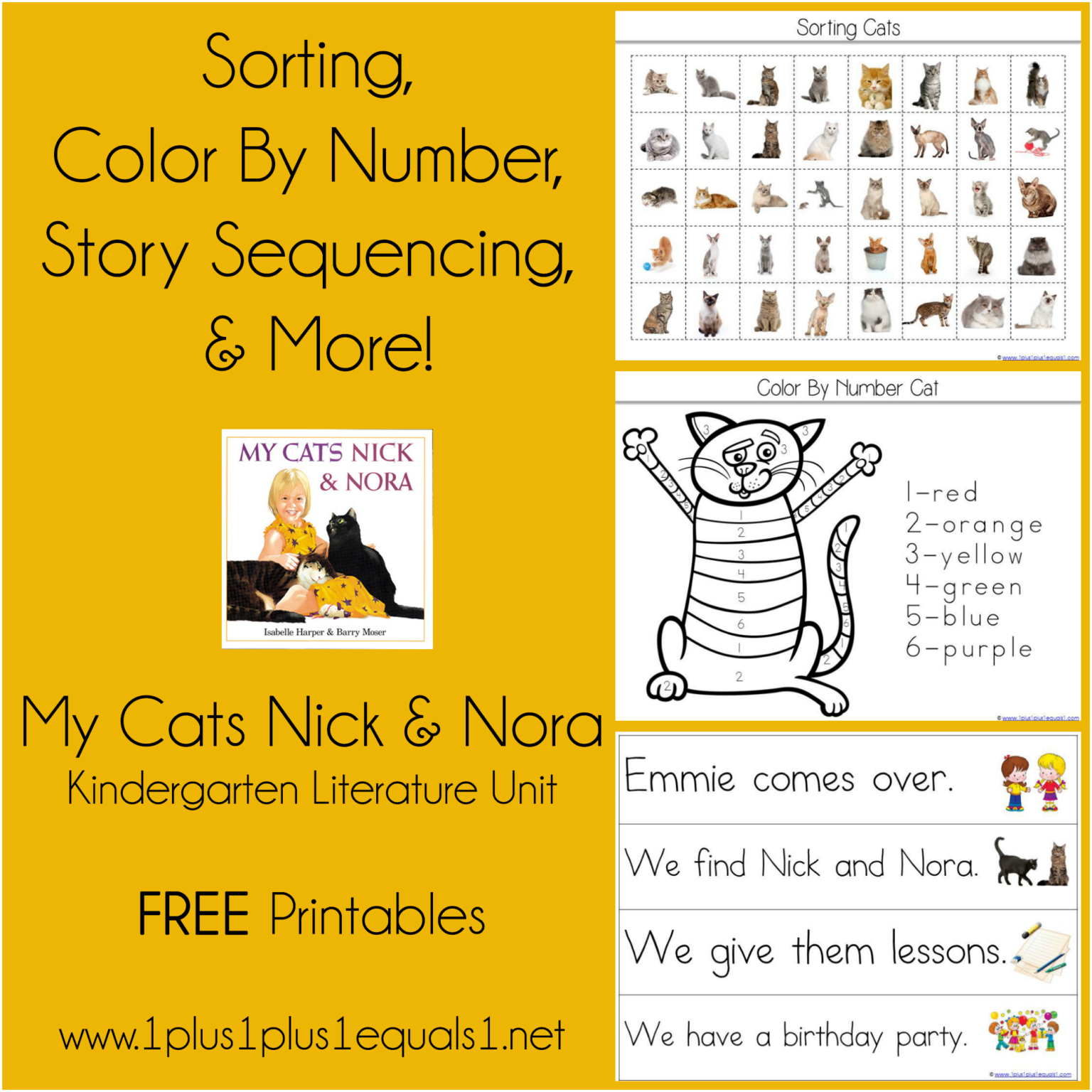 Kindergarten Literature Units - 1+1+1=1