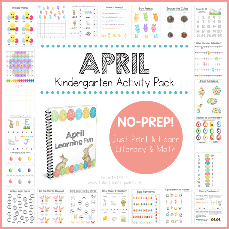 Easter Theme Kindergarten No Prep Printable Activity Pack for April - 1 ...