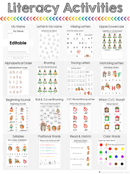Christmas Theme Kindergarten No-Prep Activity Pack - 1+1+1=1