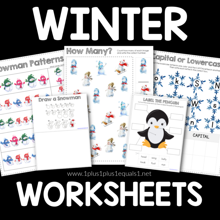 The Snowy Nap- Free Printable Collection - 1+1+1=1