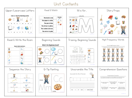 If You Give a Mouse a Cookie Kindergarten Literature Unit - 1+1+1=1