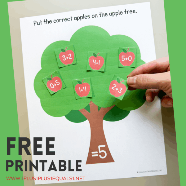 Apple Tree Addition Facts - Free Printable Activity - 1+1+1=1